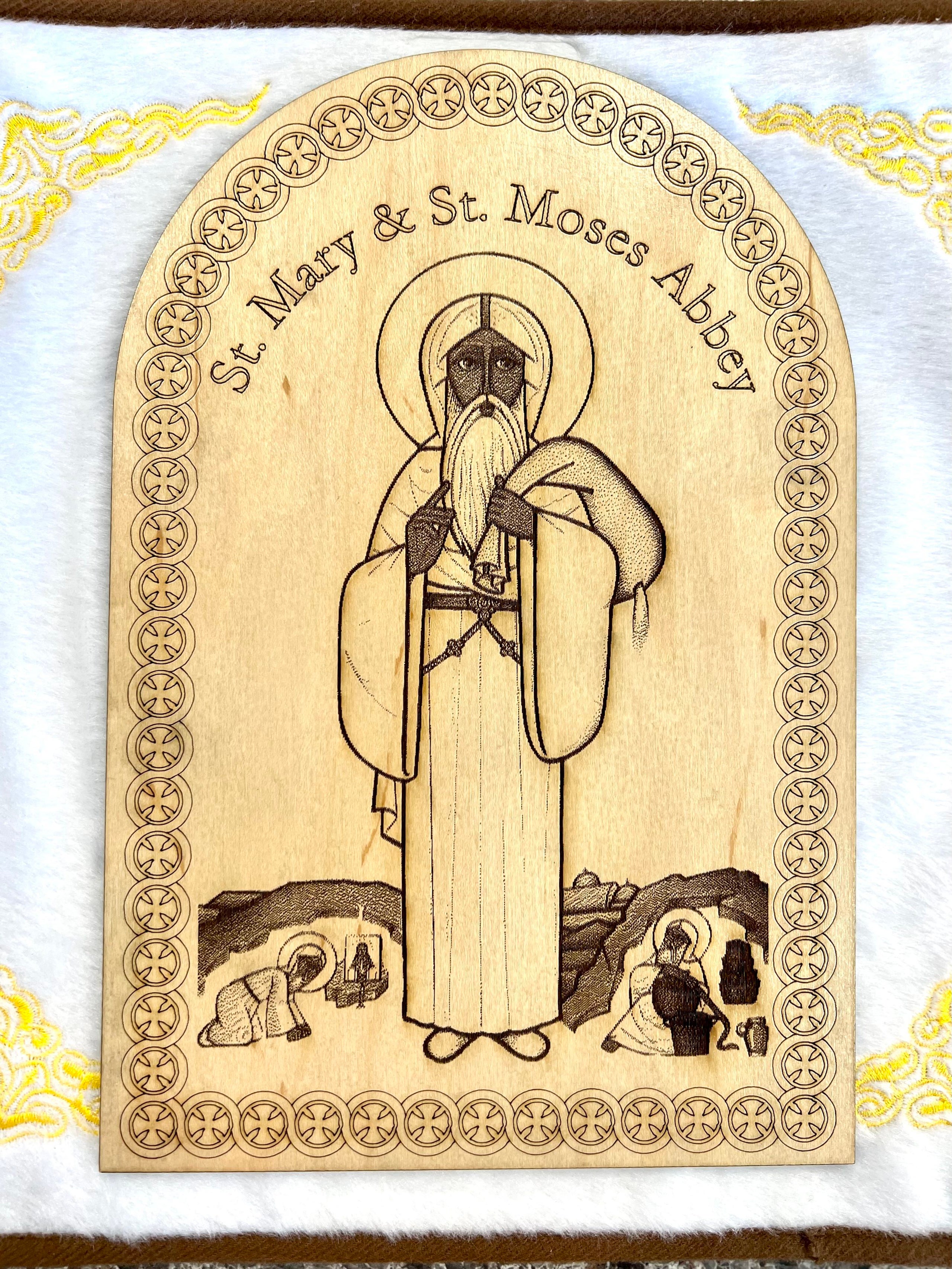 St. Moses Engraved Icon: Large | St. Moses Bookstore